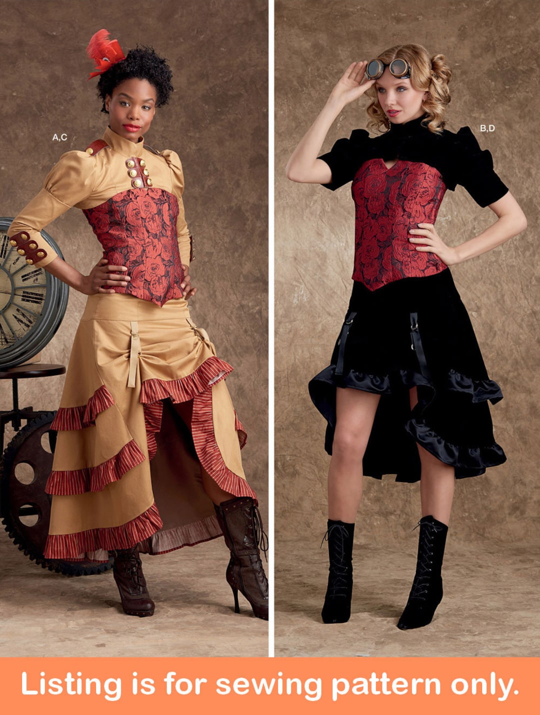 COSTUME SEWING PATTERN | Sew Women Halloween Outfit | Western Steampunk ...