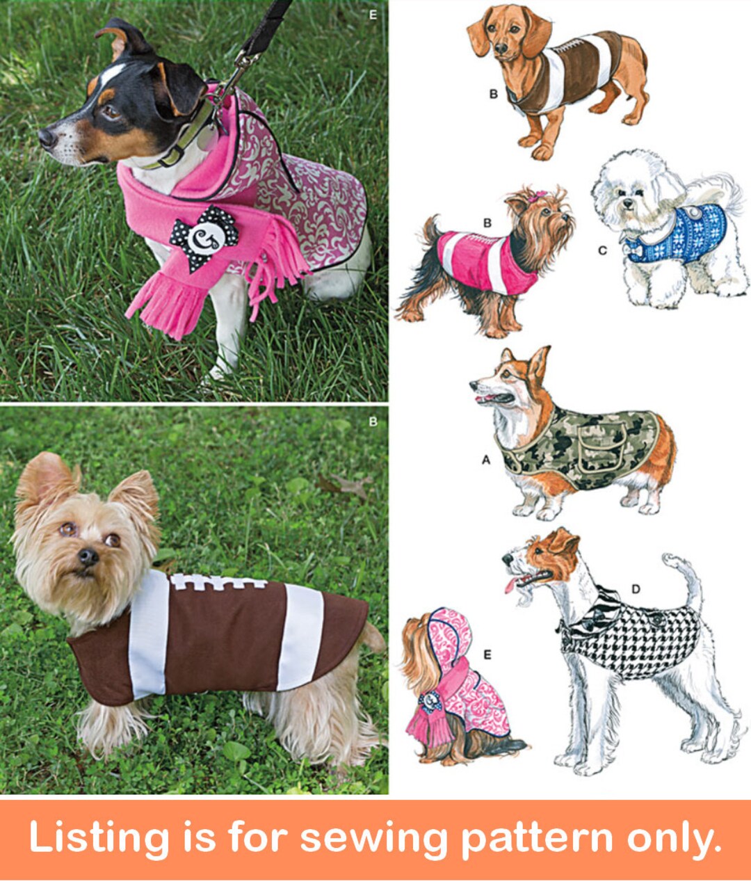 PET SEWING PATTERN |make Dog Clothes | Puppy Clothing Apparel L Coat ...