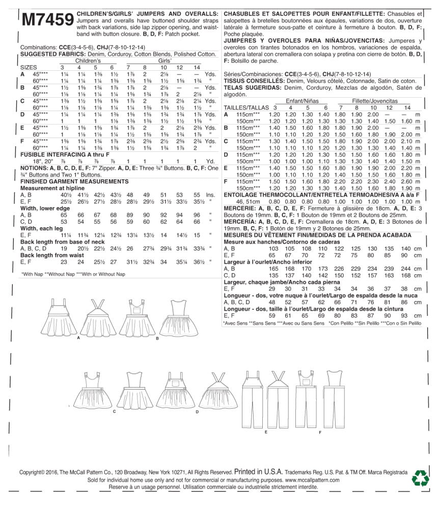 OVERALLS SEWING PATTERN | Make Girls Clothes | Kids Clothing School ...
