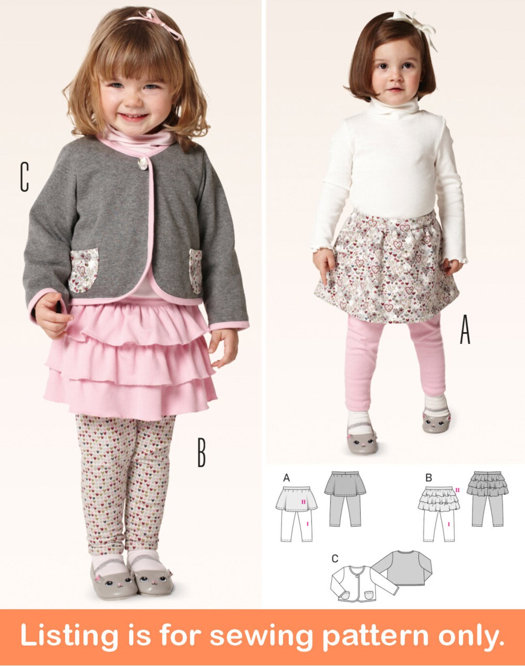 GIRLS SEWING PATTERN | Make Fall Clothes Clothing | Skirt Attached ...
