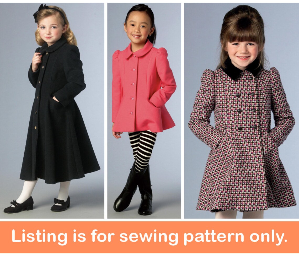 COAT SEWING PATTERN make Girl Clothes Kid Clothing Jacket - Etsy