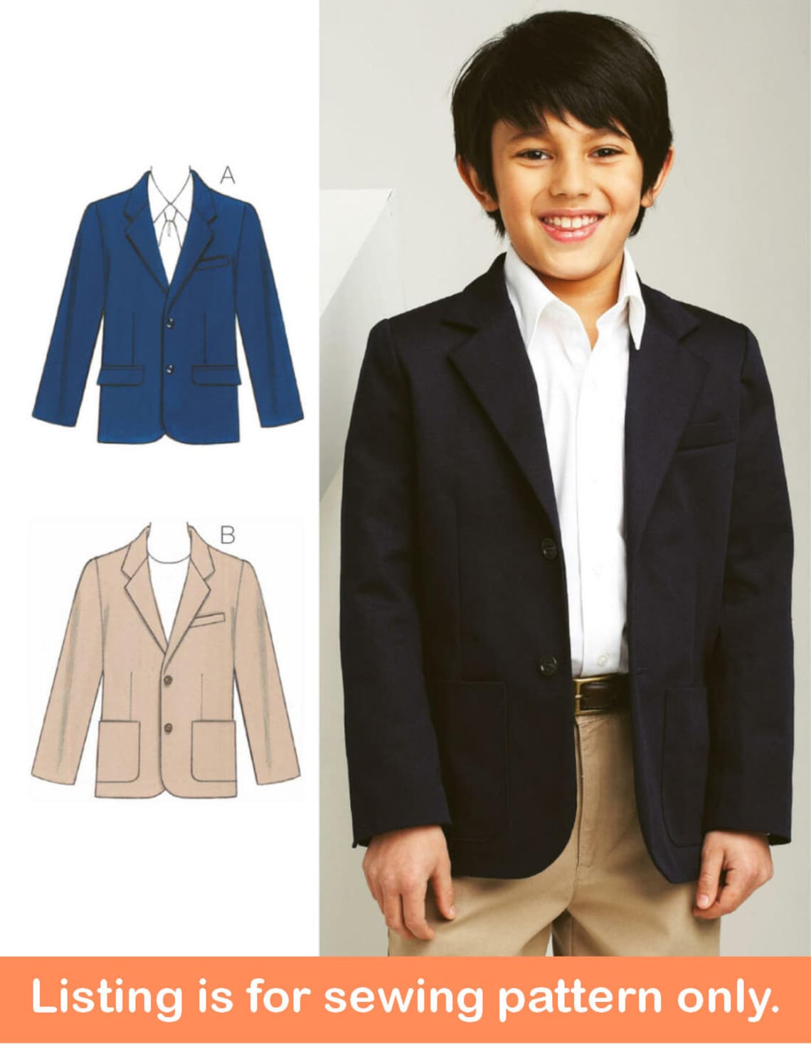 BLAZER SEWING PATTERN Make Boys Formal Suit Jacket Kids | Etsy