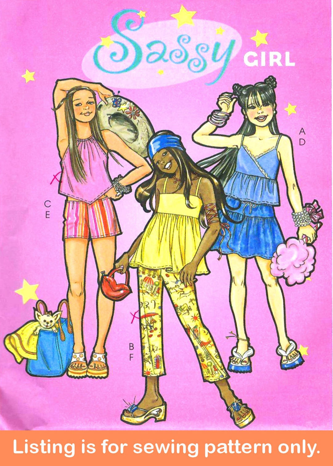 GIRLS SEWING PATTERN Sew Girls Clothes Clothing Tank Top Shorts Capri ...