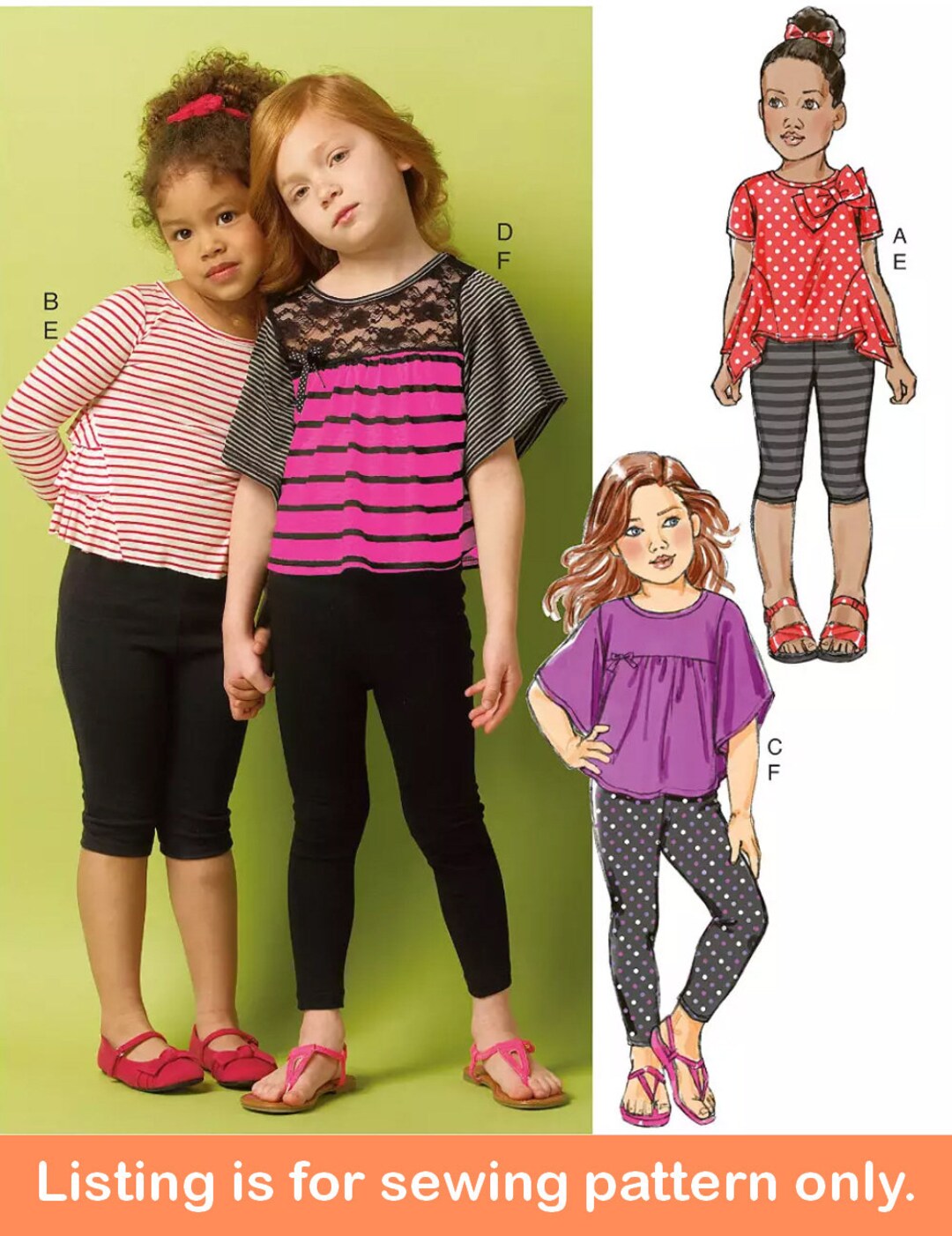 GIRLS SEWING PATTERN | Make Kids Clothes Clothing | Shirt Leggings ...