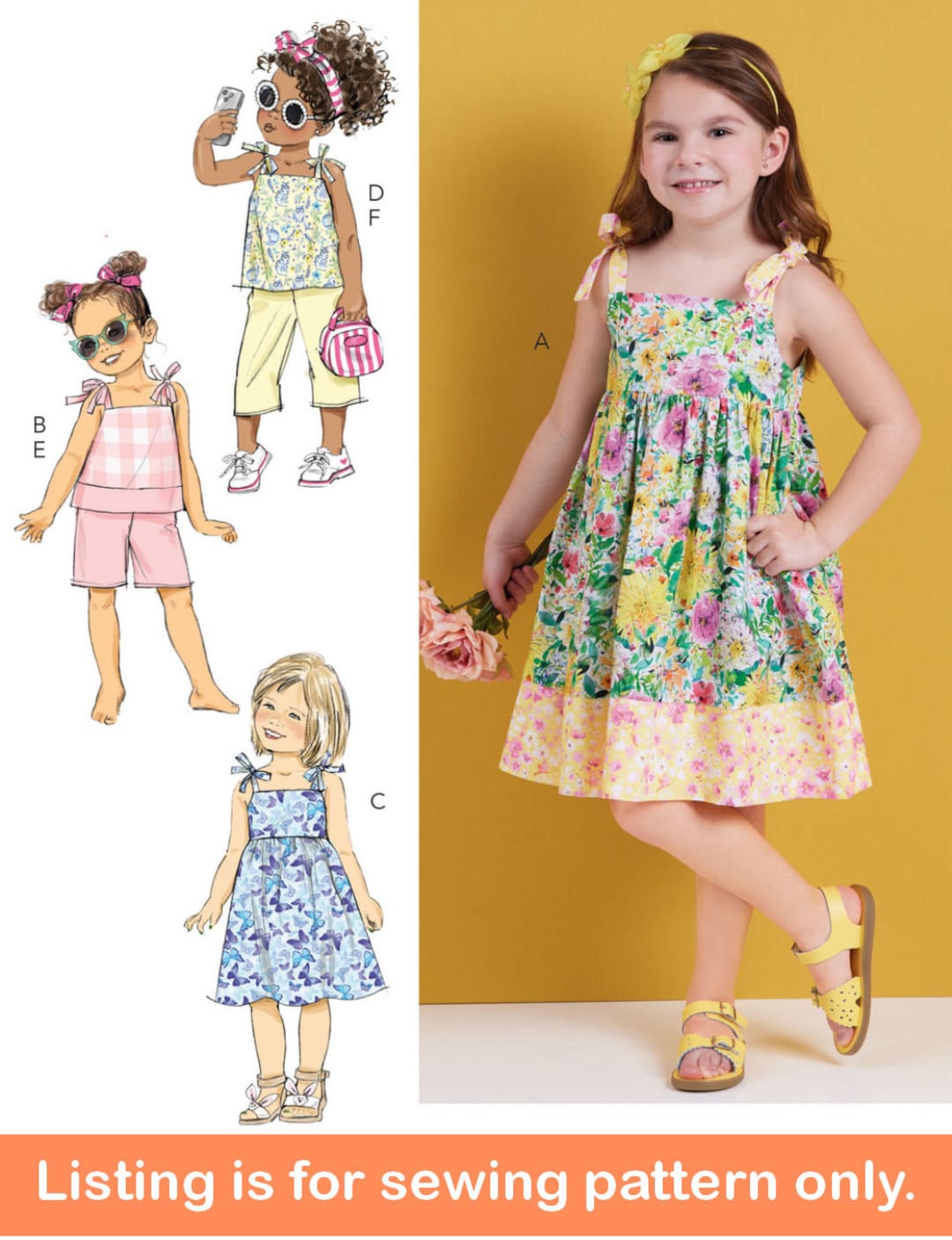 GIRLS SEWING PATTERN | Sew Summer Clothing Clothes | Dress Tank Top ...