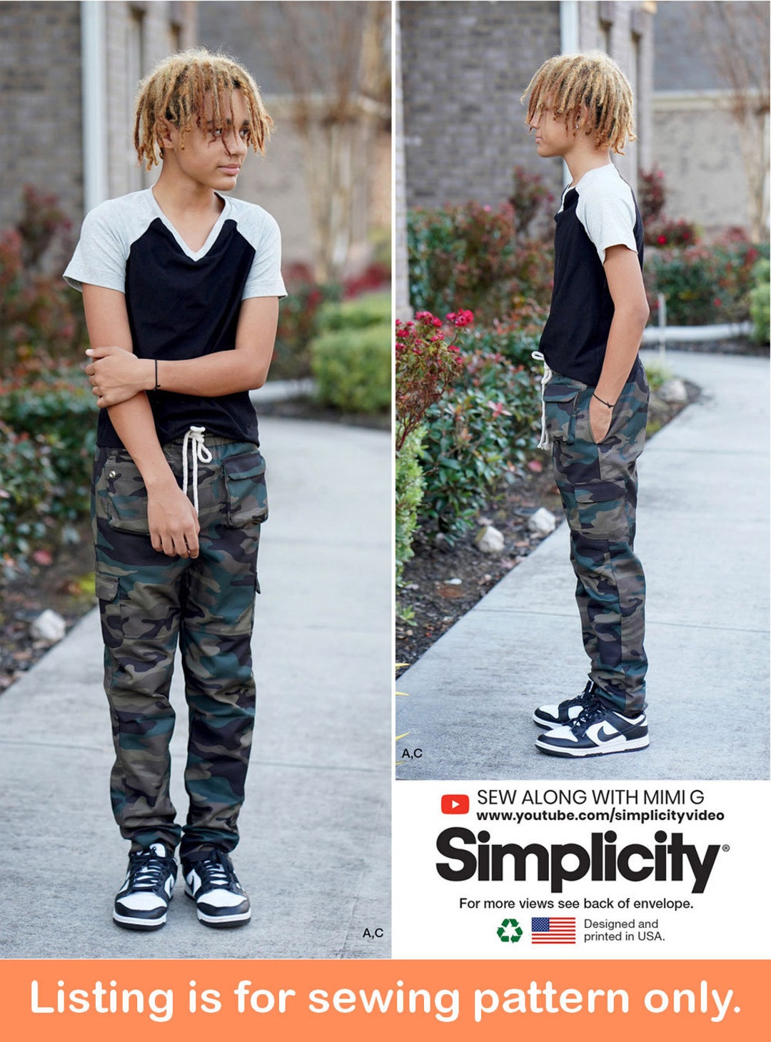 BOYS SEWING PATTERN | Sew Fall Clothes Clothing | Tee T-shirt Top Cargo ...