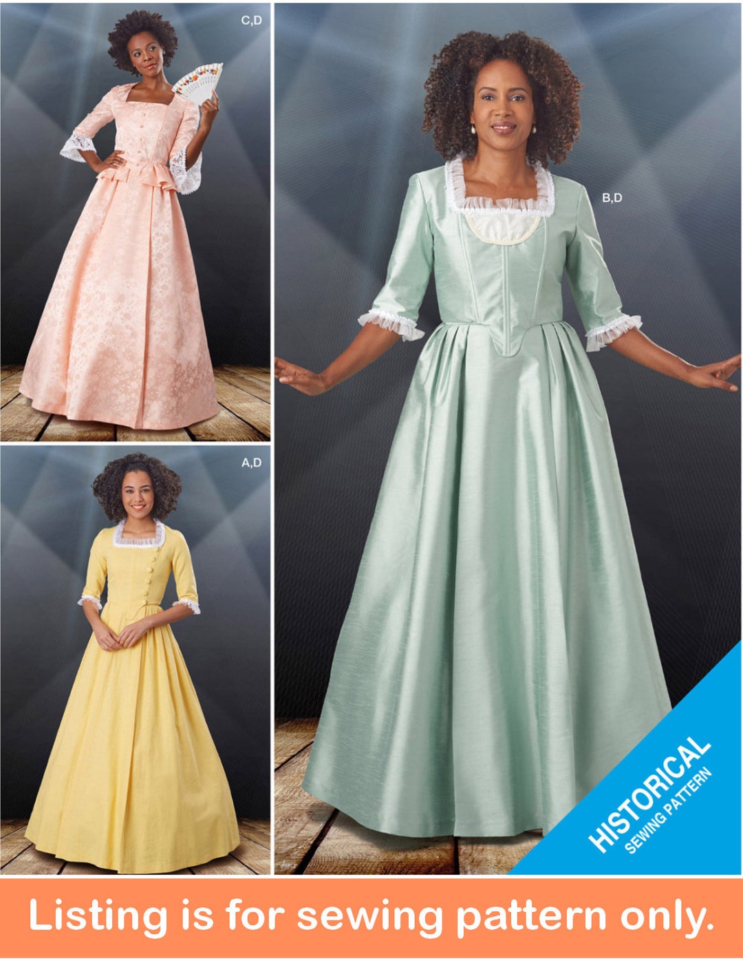 REVOLUTIONARY WAR Sewing PATTERN | Sew Women Costume Halloween Hamilton ...