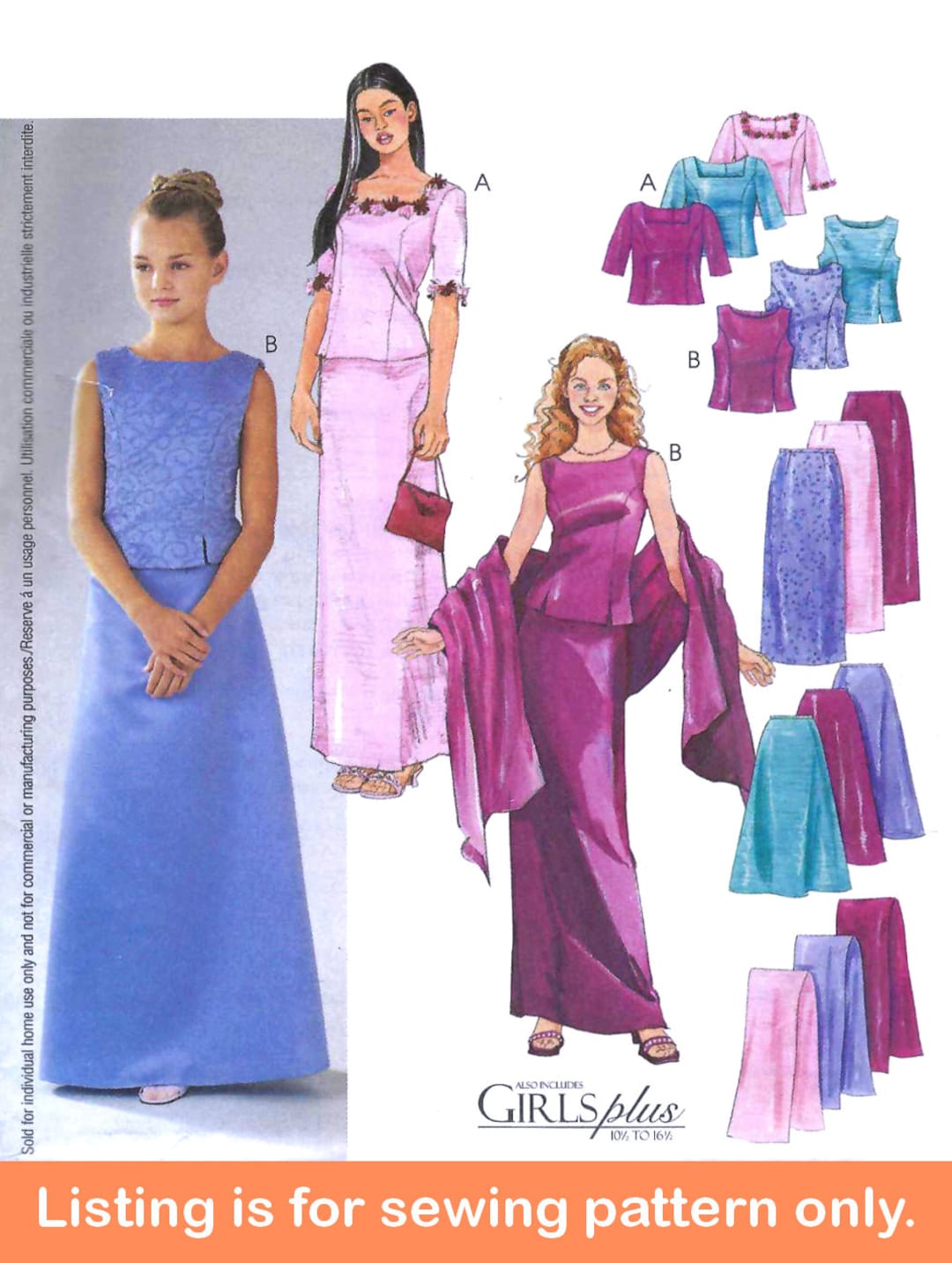 GIRLS SEWING PATTERN | Sew Tween Teen Clothes Clothing | Formal Top ...