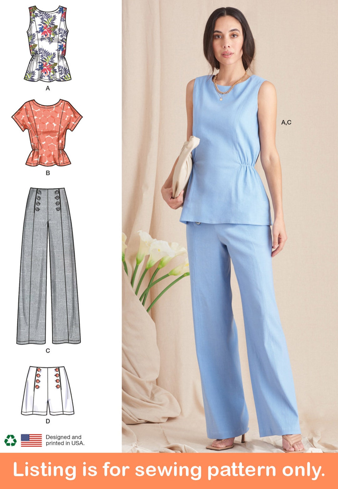 Sale!! WOMENS SEWING PATTERN | Sew Woman Clothes Clothing | Sleeveless ...