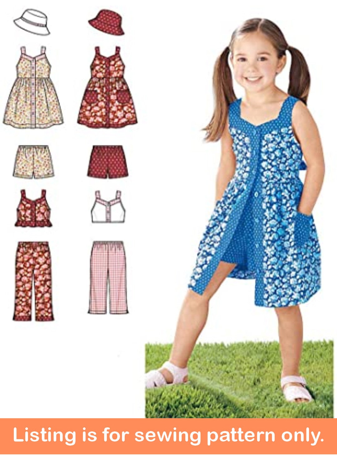 GIRLS SEWING PATTERN |make Summer Clothes | Little Kids Dress Pants ...