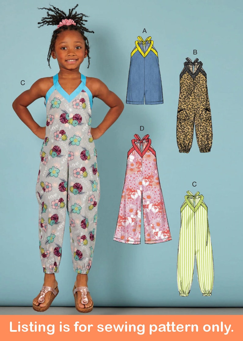 JUMPSUIT SEWING PATTERN | Make Girls Clothes | Short Long for Kids ...