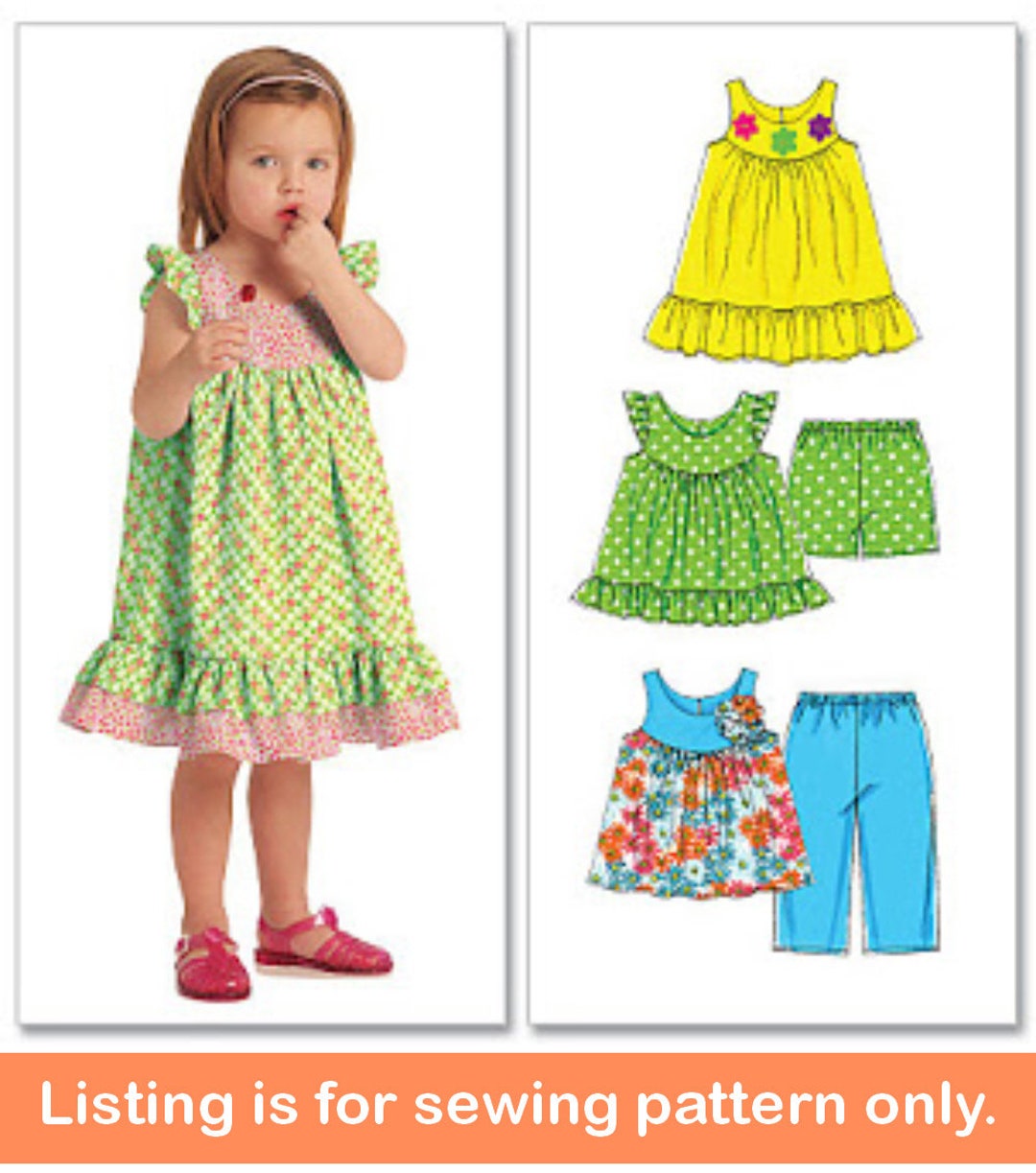 GIRLS SEWING PATTERN Make Kids Clothes Little Toddler Childs Clothing ...