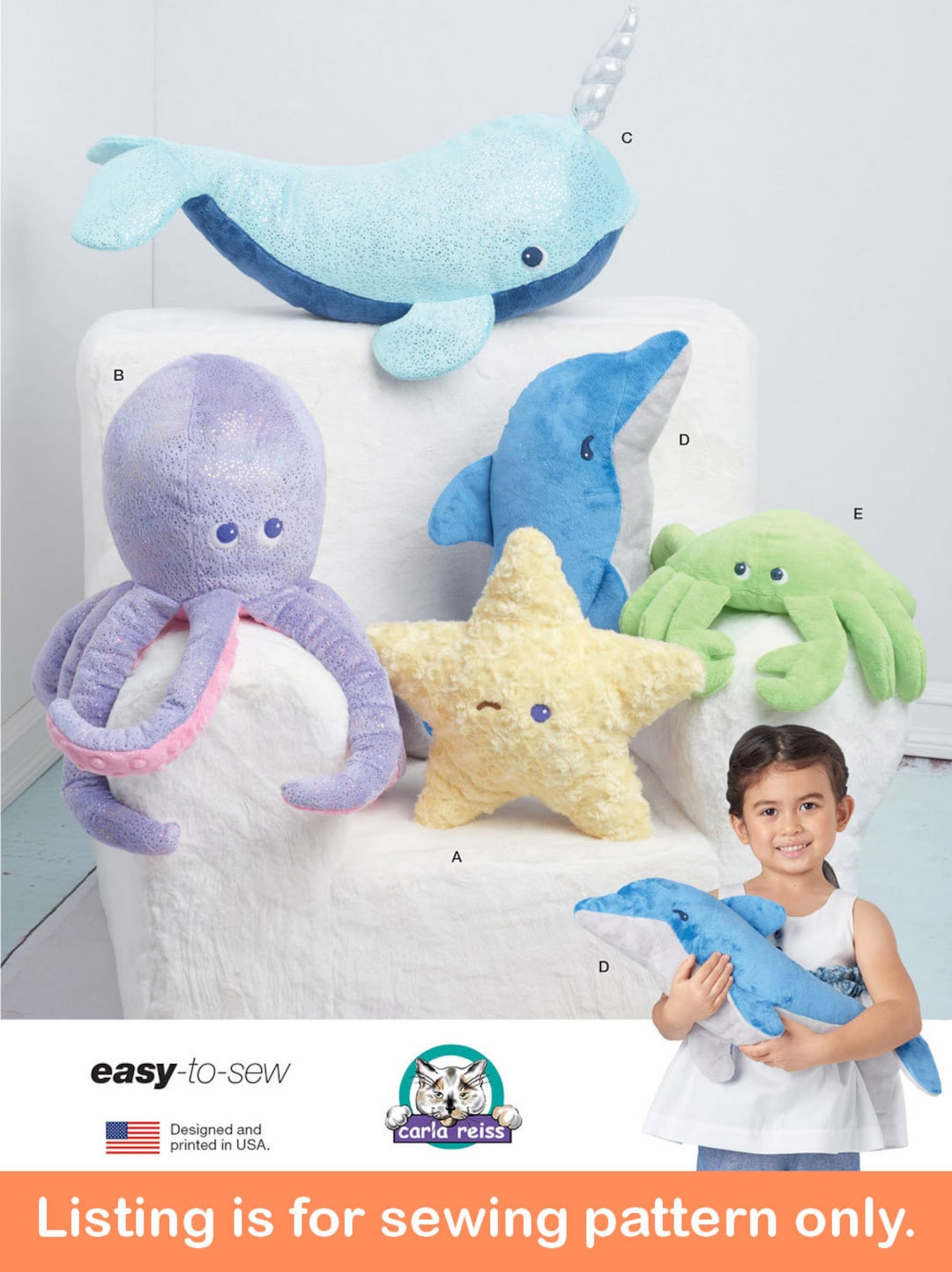 STUFFED ANIMAL Sewing PATTERN | Sew Soft Plush Fabric Toy | Starfish ...