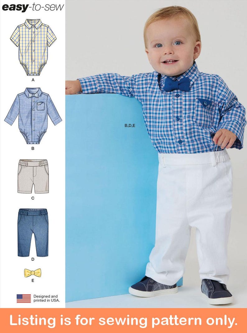 BOYS SEWING PATTERN | Sew Baby Clothes Infant Clothing | Button-down ...