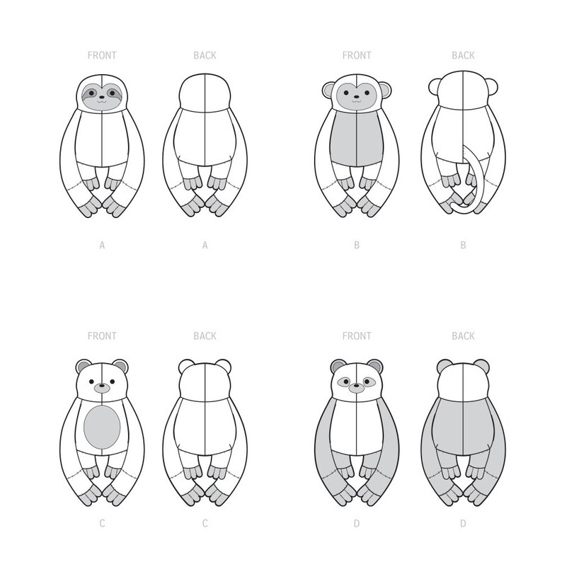 STUFFED ANIMAL Sewing PATTERN | Sew Large Hugging Plush Soft Toys ...