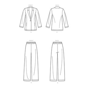 SUIT SEWING PATTERN Sew Womens Clothes Clothing Suit Jacket Coat Blazer ...