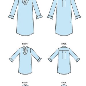 NIGHTSHIRT SEWING PATTERN Sew Matching Adult Kids 18 Doll Women Girls ...