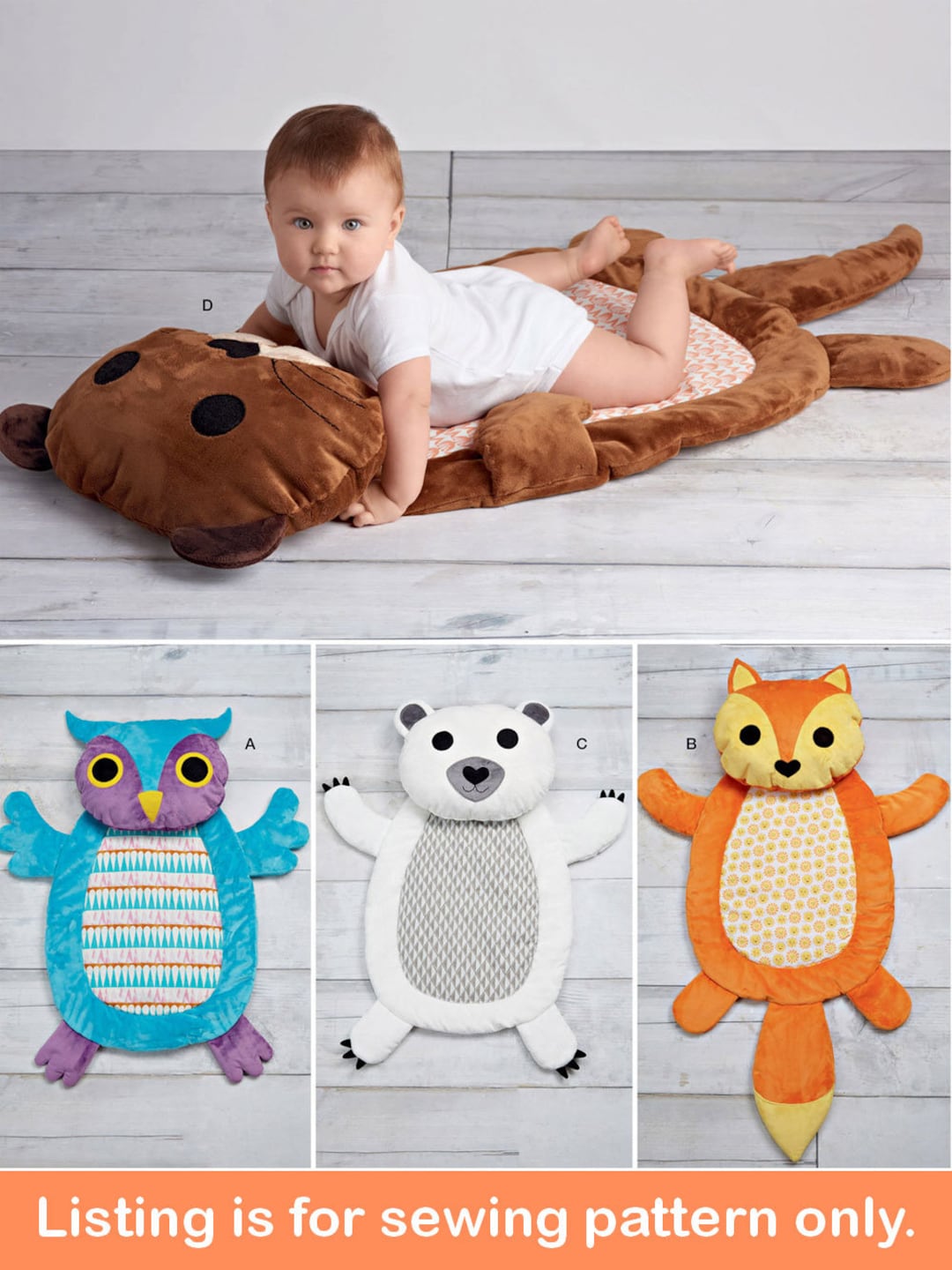 BABY MAT Sewing PATTERN | Sew Tummy Time Mats for Infants | Kids Girls ...