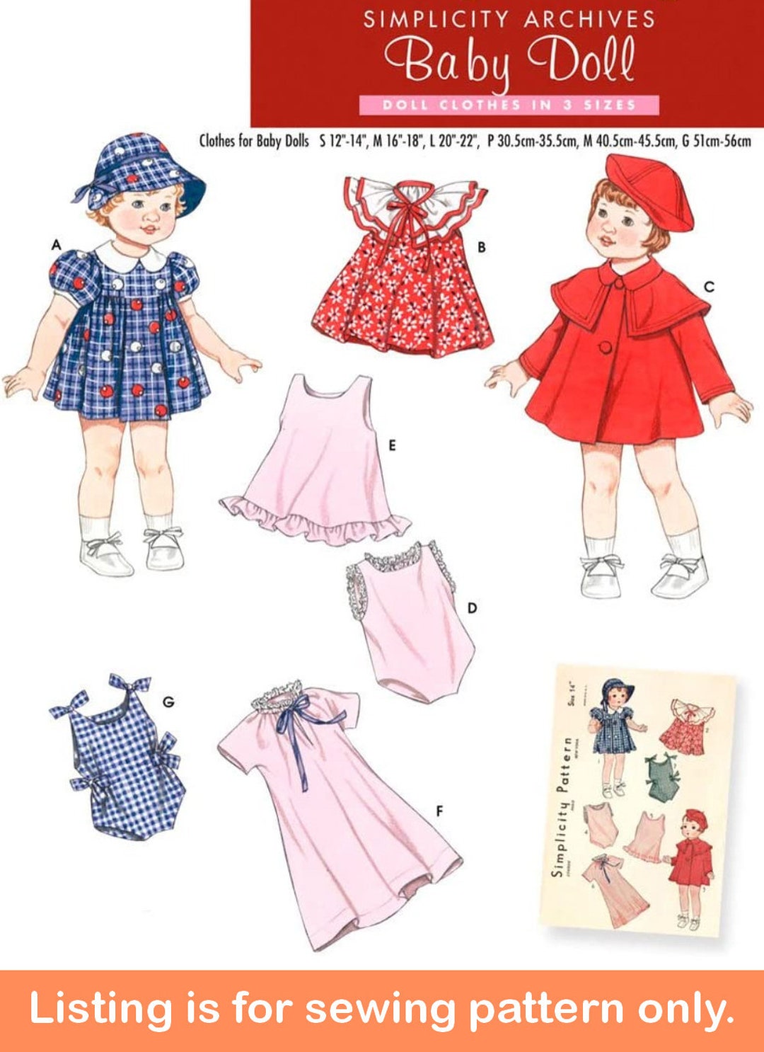 DOLL CLOTHES Sewing PATTERN | Sew Clothing for 12" 13" 14" 15" 16" 18 ...
