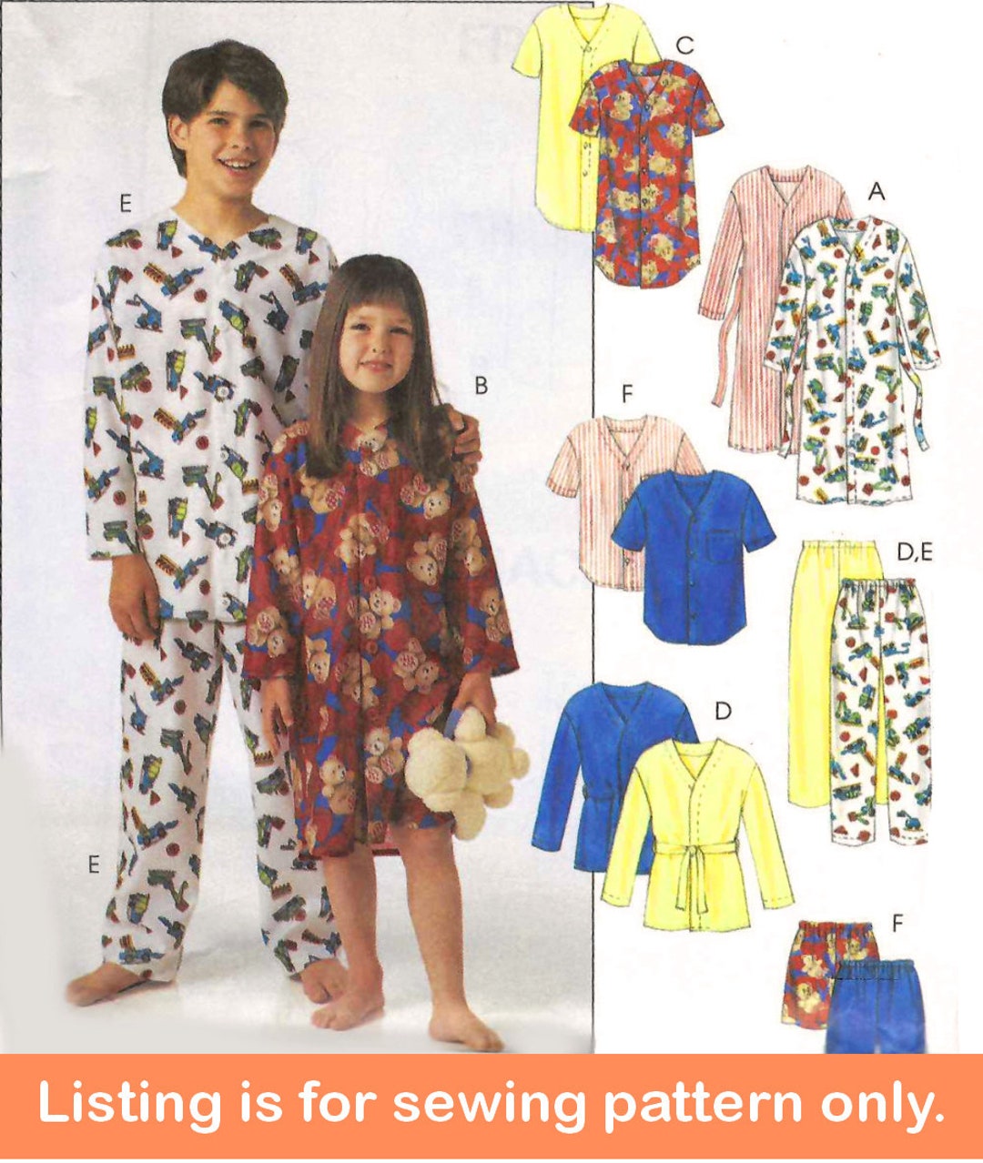 SLEEPWEAR SEWING PATTERN | Make Boys Girls Clothes Clothing | Pajamas ...