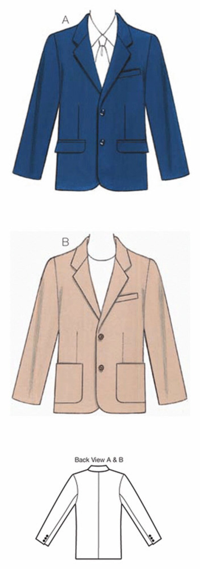 BLAZER SEWING PATTERN Make Boys Formal Suit Jacket Kids - Etsy