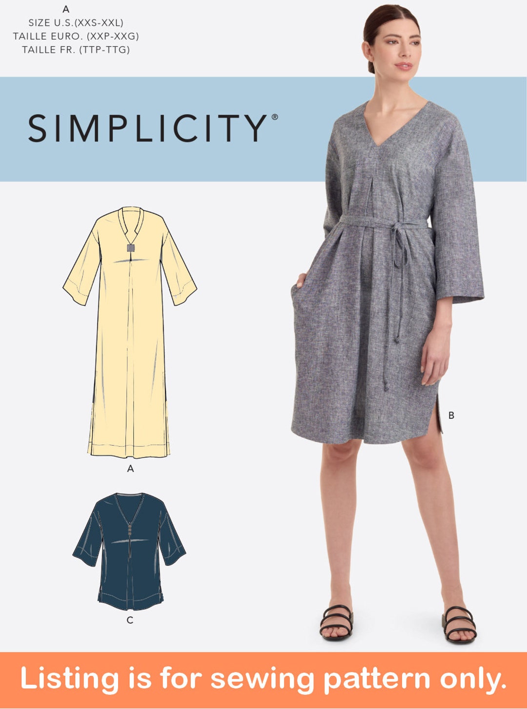 WOMENS SEWING PATTERN Sew Womans Clothes Clothing Caftan Shirt Top ...