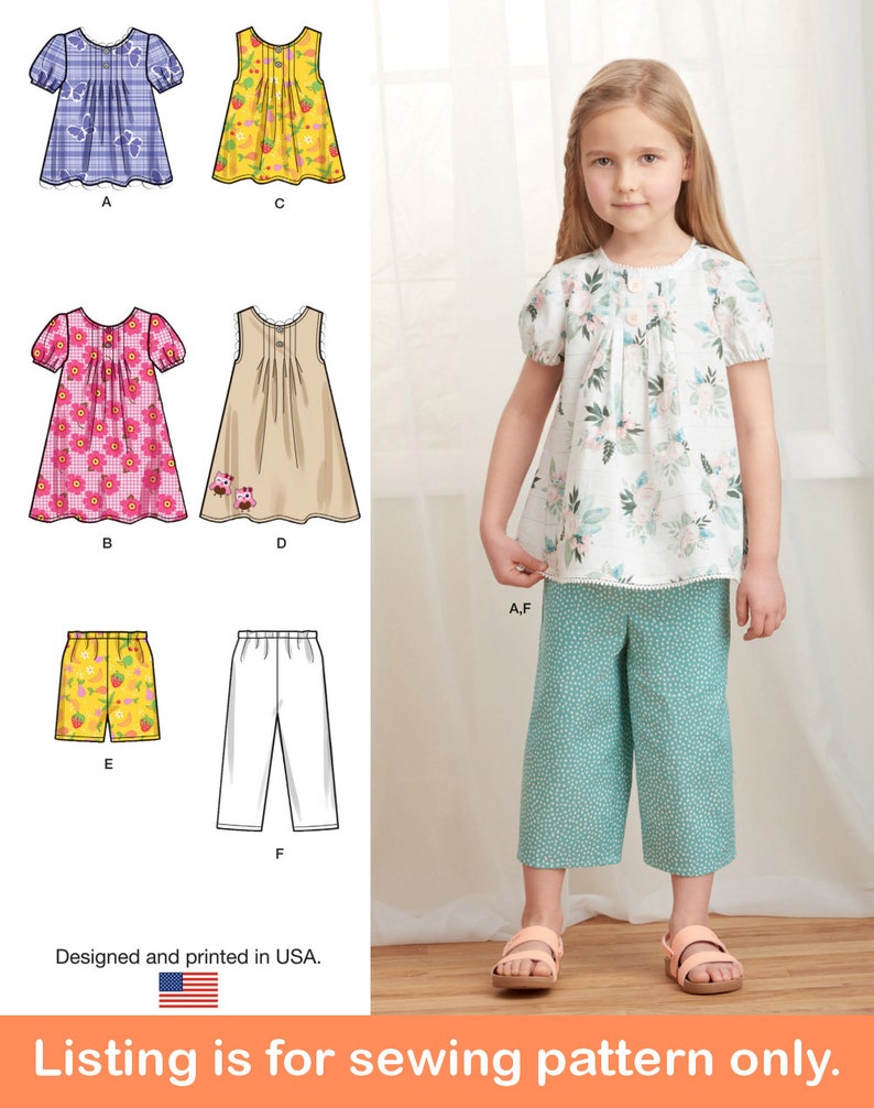 GIRLS SEWING PATTERN | Make Summer Clothes Clothing | Shirt Pants ...