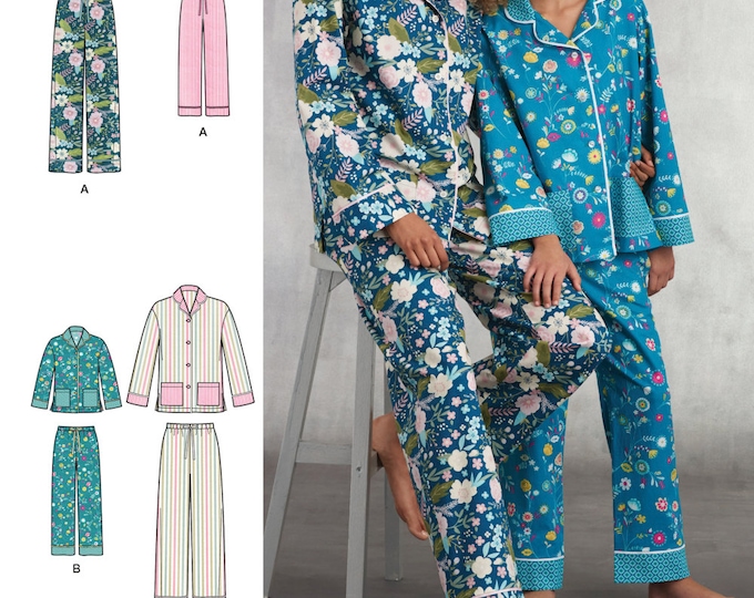 PAJAMAS SEWING PATTERN Sew Matching Adult Kids Clothes - Etsy