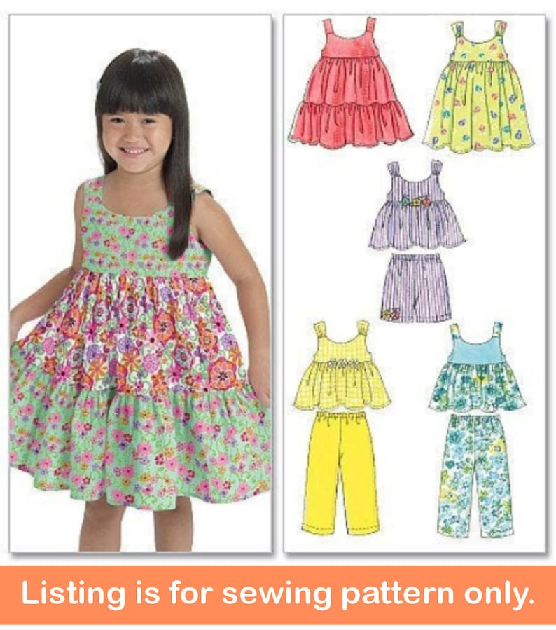 GIRLS SEWING PATTERN make Summer Clothes Kids Clothing - Etsy