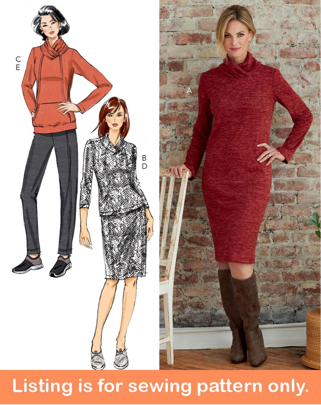 WINTER SEWING PATTERN | Sew Womens Clothes Clothing | Sweater-dress ...