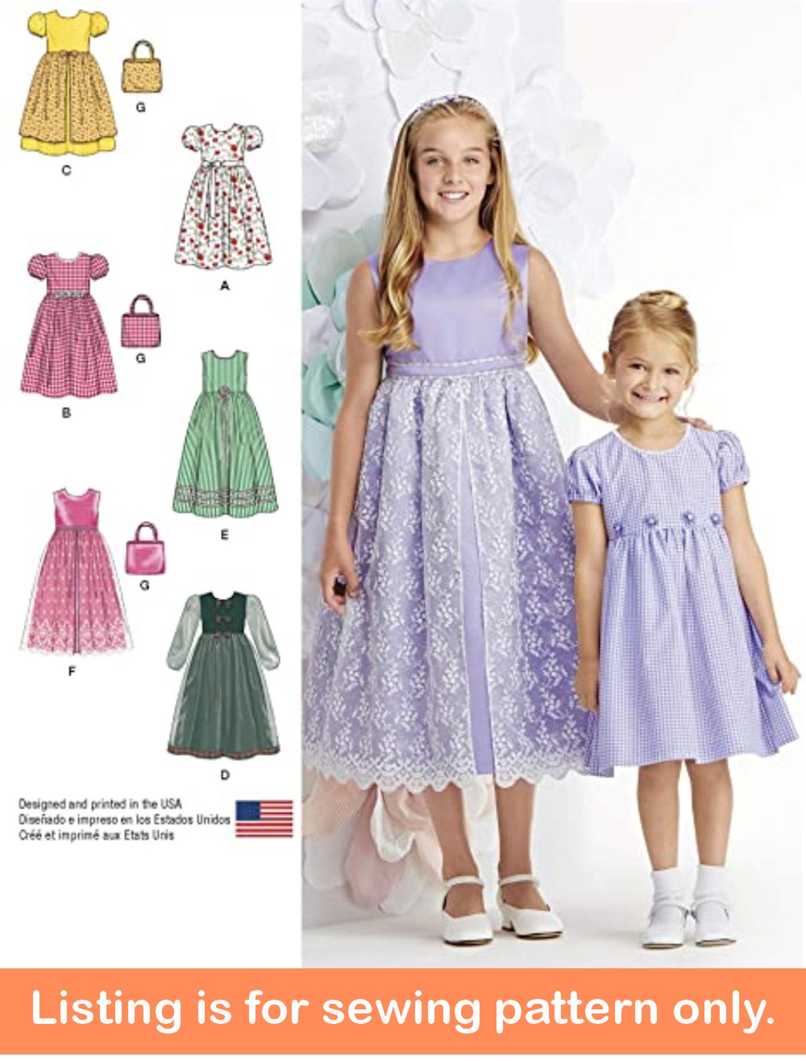 Sale!! DRESS SEWING PATTERN | Make Girls Clothes | Kids Party Church ...