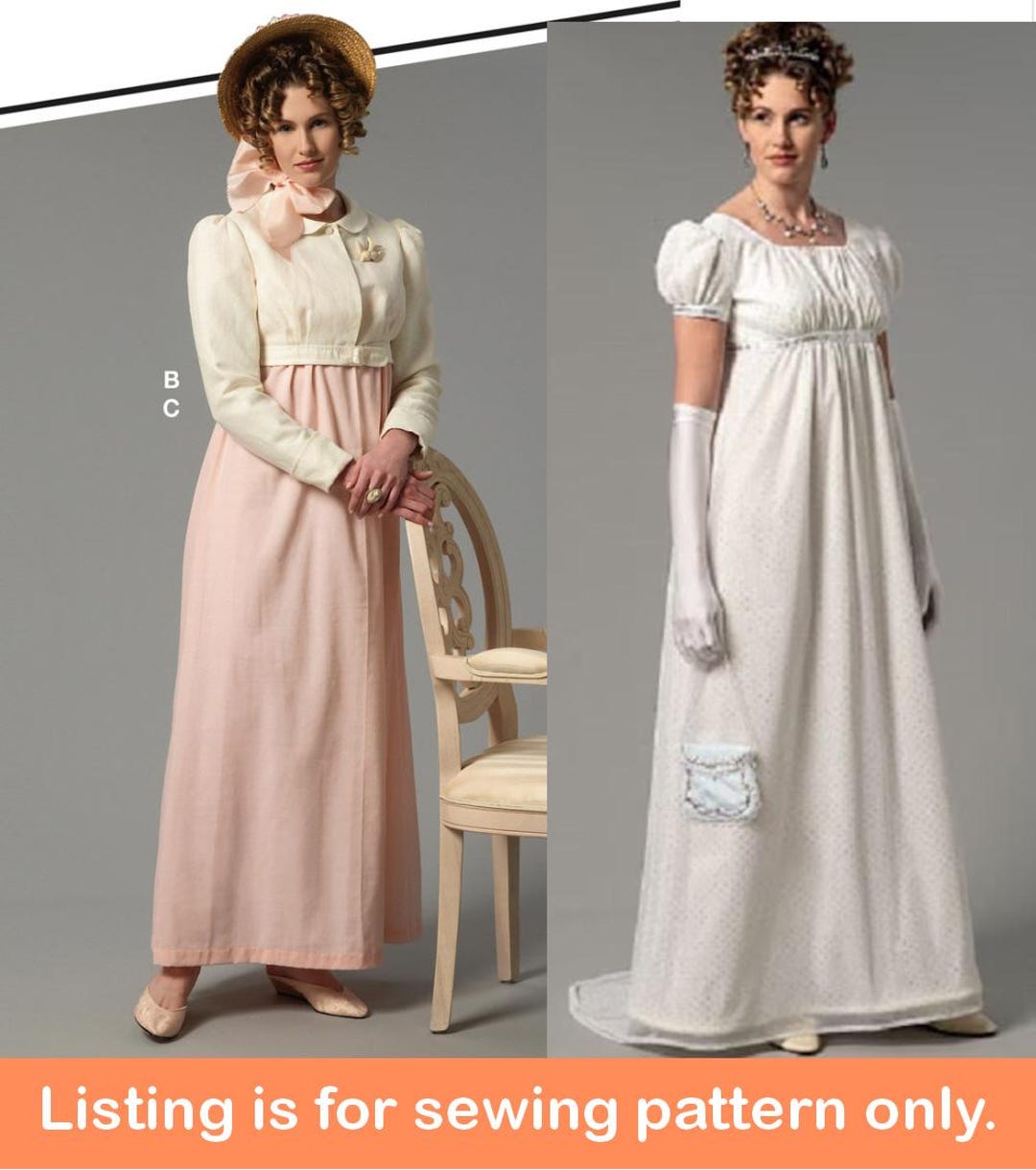 REGENCY SEWING PATTERN | Sew Womens Halloween Costume | Dress Jacket ...