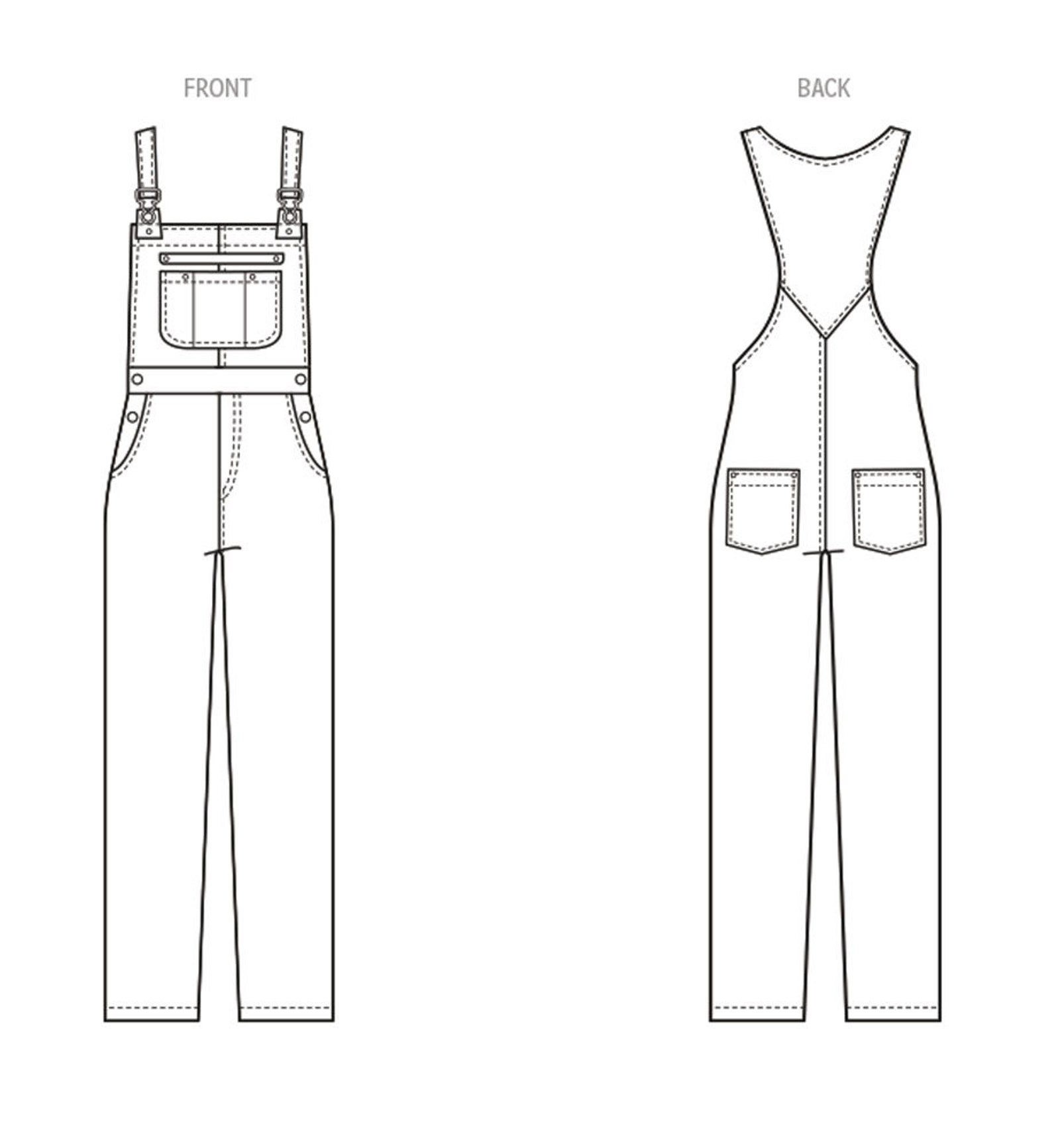 OVERALLS SEWING PATTERN | Sew Women Clothes Clothing | Long Pockets ...