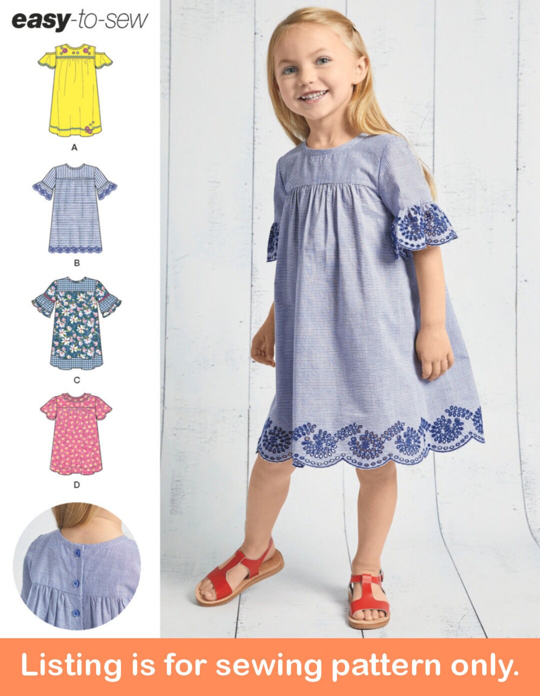 DRESS SEWING PATTERN | Sew Girls Clothes Clothing | Long Short Sleeves ...