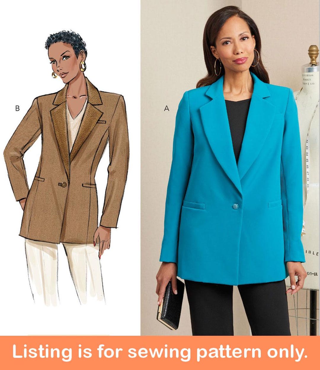 BLAZER SEWING PATTERN | Sew Womens Clothes Clothing | Formal Casual ...