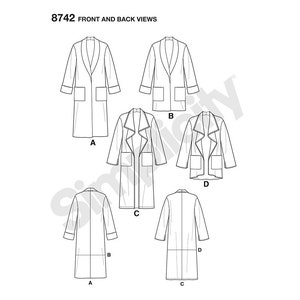 COAT SEWING PATTERN | Sew Womens Clothes Clothing | Long Jacket ...