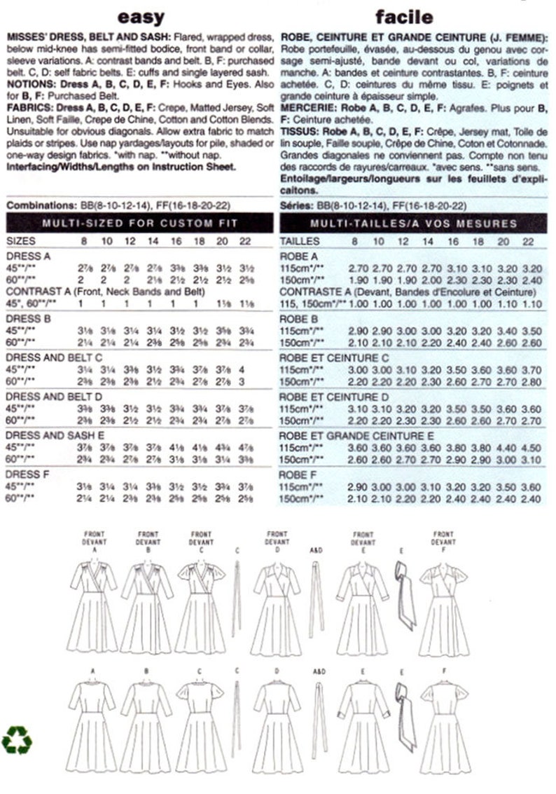 DRESS SEWING PATTERN | Sew Womens Clothes Clothing | Retro Wrap Dress ...