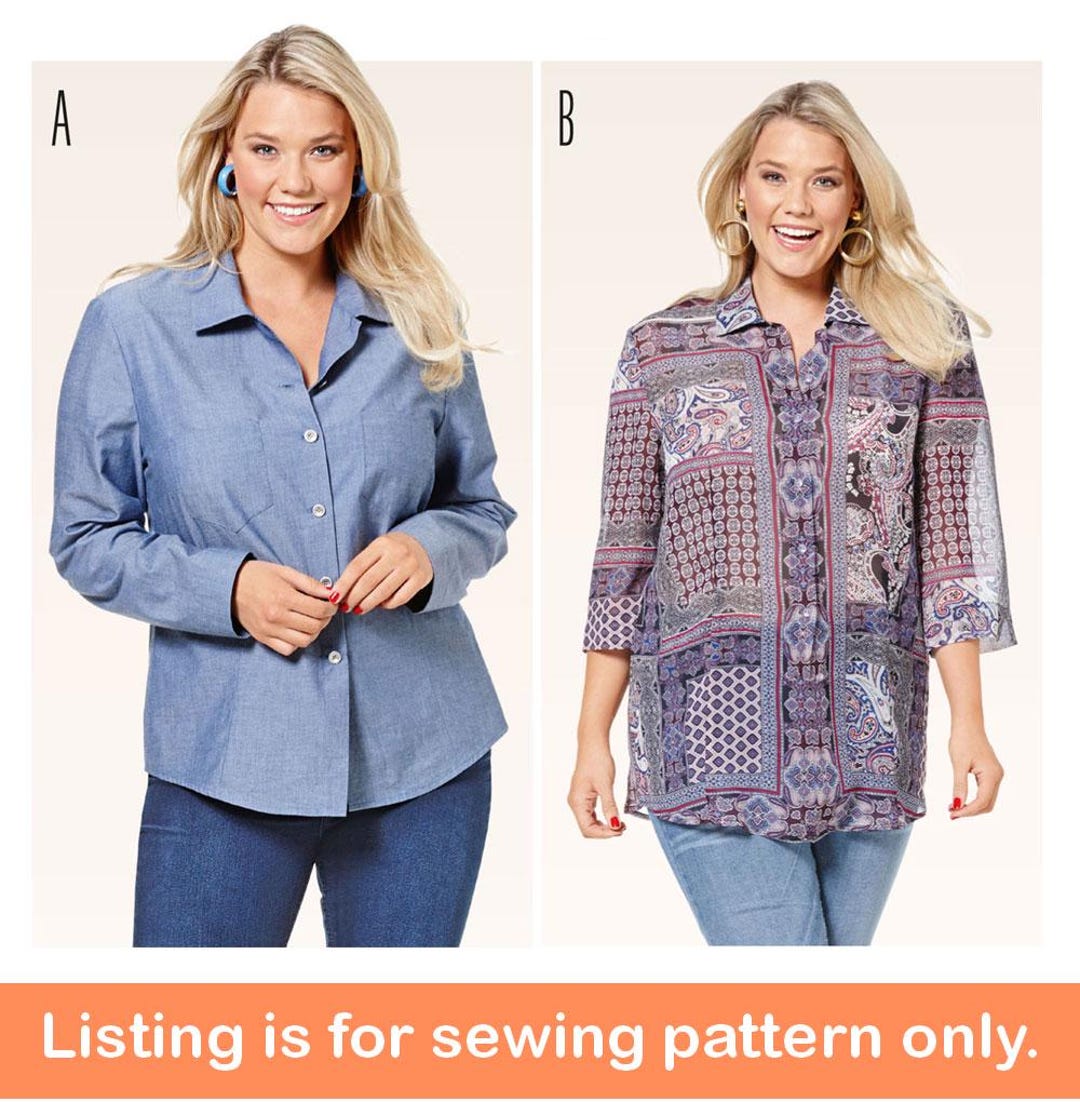 TOP SEWING Pattern | Sew Womens Clothes Clothing | Button-down Shirt ...