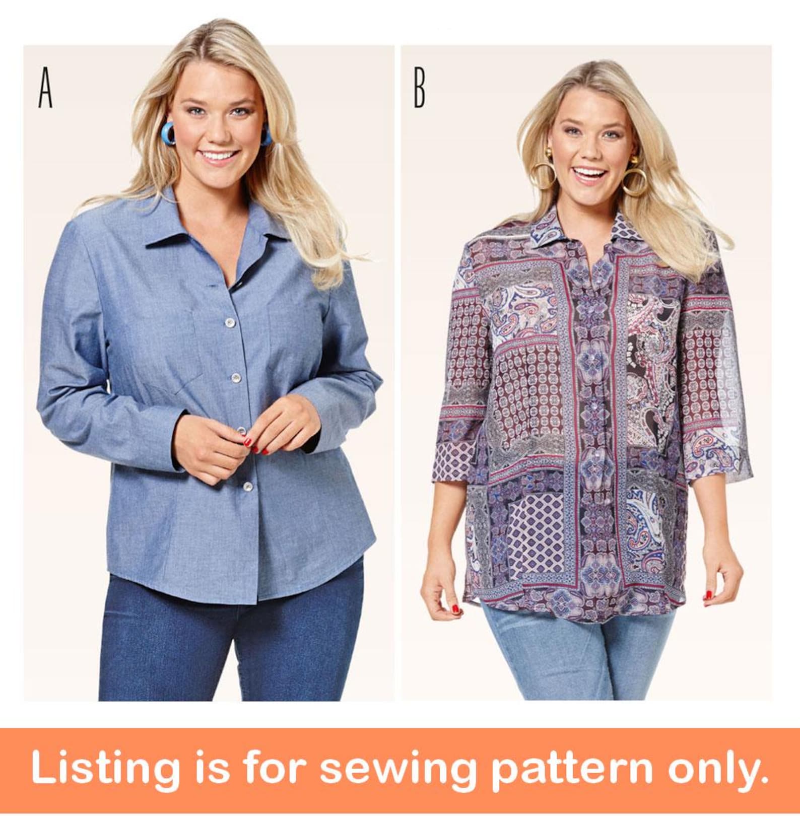TOP SEWING Pattern | Sew Womens Clothes Clothing | Button-down Shirt ...