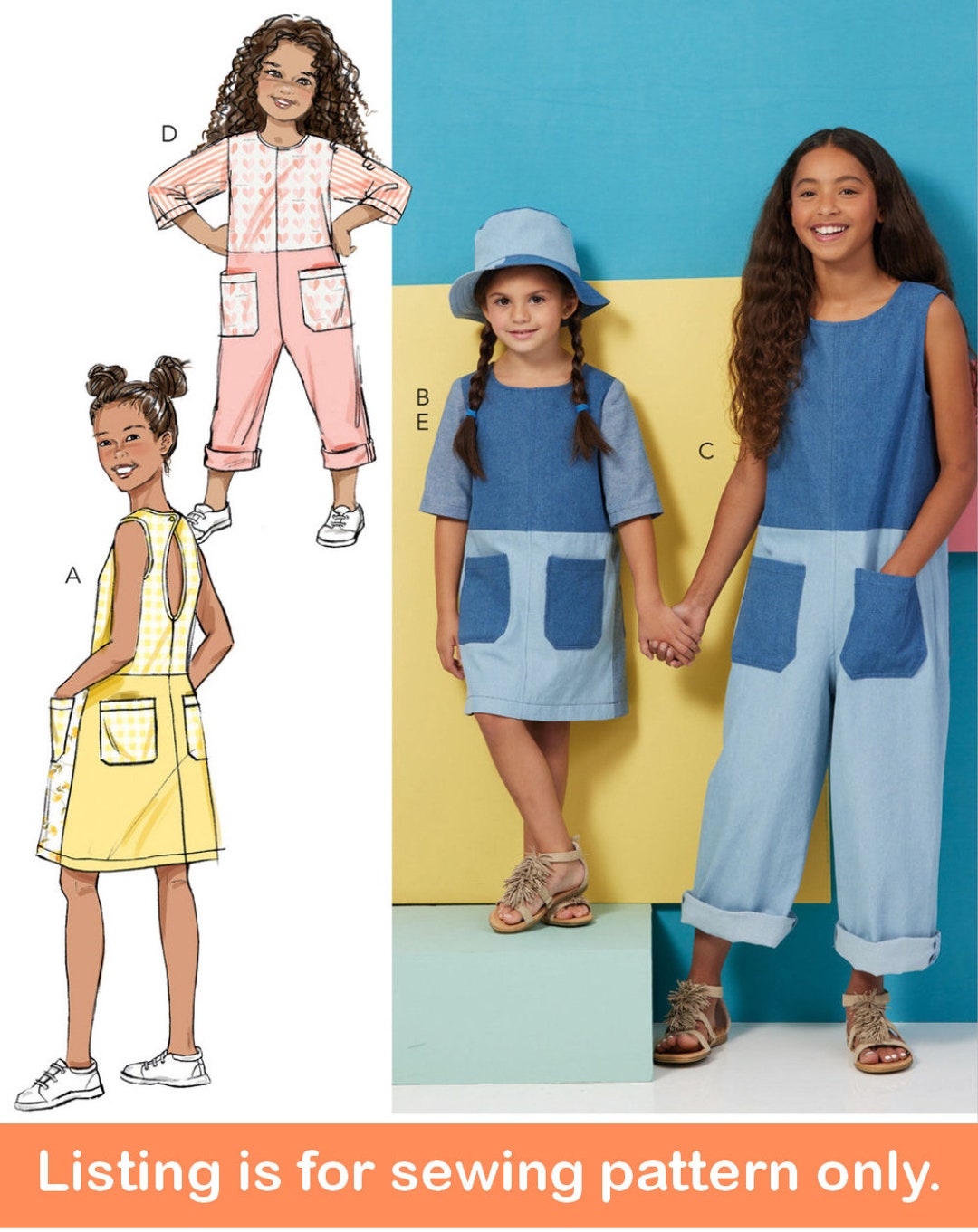 GIRLS SEWING PATTERN | Sew Tween Teen Clothes Clothing | Jumpsuit Dress ...