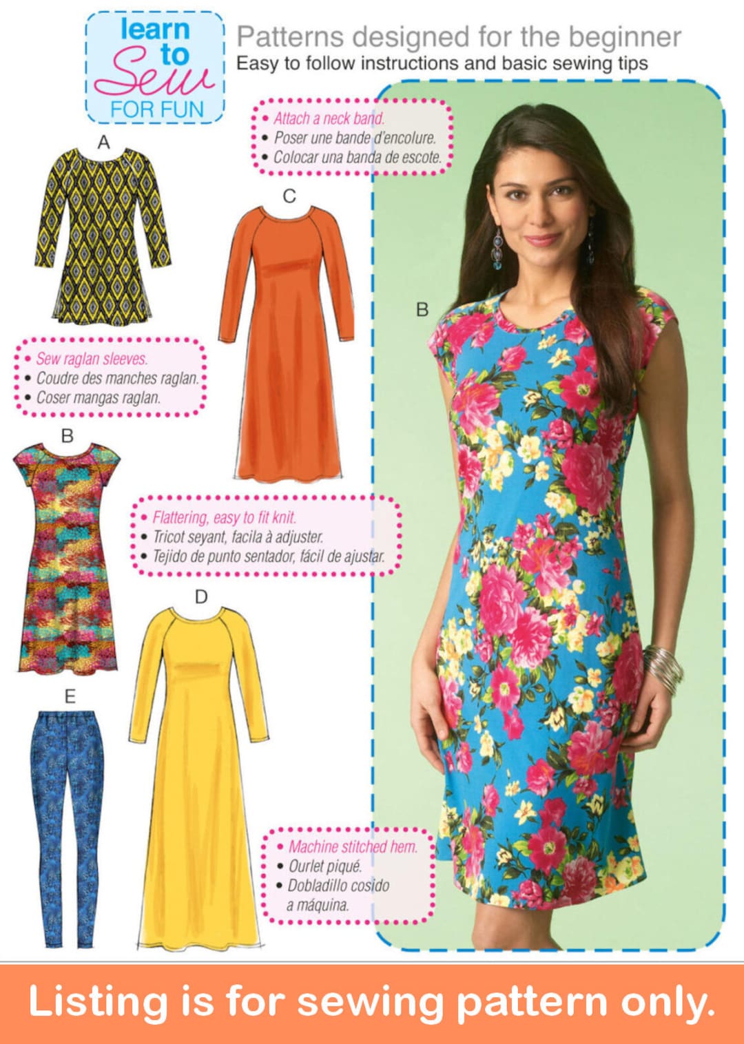 WOMEN SEWING PATTERN | Sew Easy Clothes Clothing | Dress Shirt Legging ...