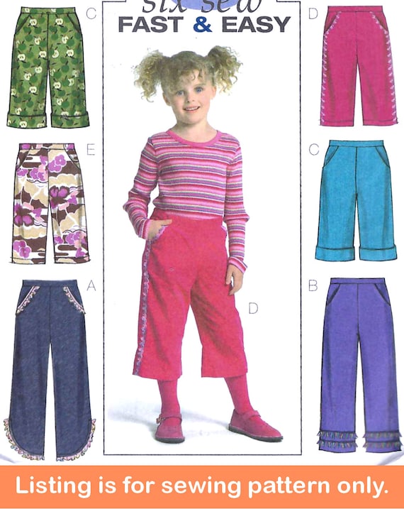 PANTS SEWING PATTERN Sew Girls Clothes Clothing Short Long | Etsy