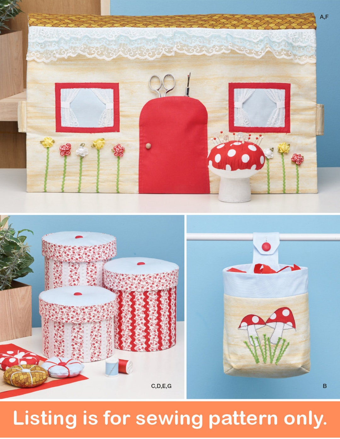 SEWING ACCESSORIES PATTERN | Sew Organizer Storage Caddy Basket Sewing ...