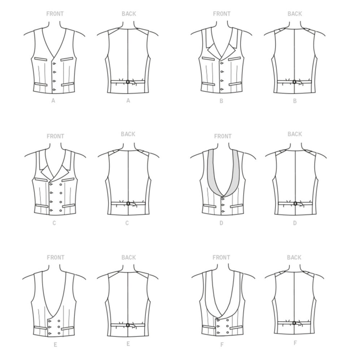 VEST SEWING PATTERN | Sew Mens Clothes Clothing Costume | Halloween ...