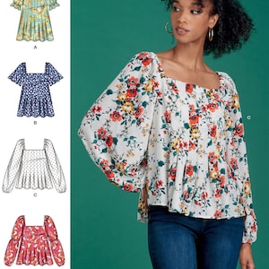 SHIRT SEWING PATTERN | Sew Women Clothes Clothing | Peasant Top Boho ...
