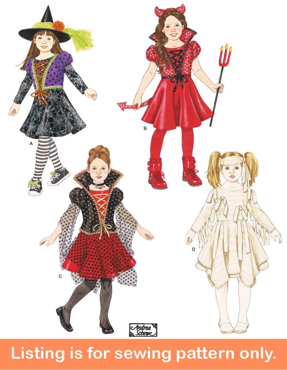 COSTUME SEWING PATTERN Sew Girls Halloween Carnival Outfit - Etsy