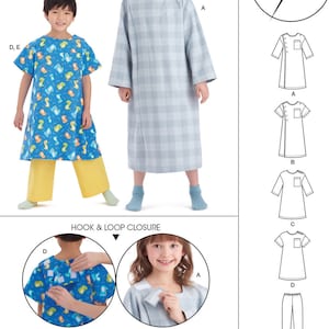 HOSPITAL GOWN Sewing PATTERN | Sew Kids Boys Girls Clothes Clothing ...