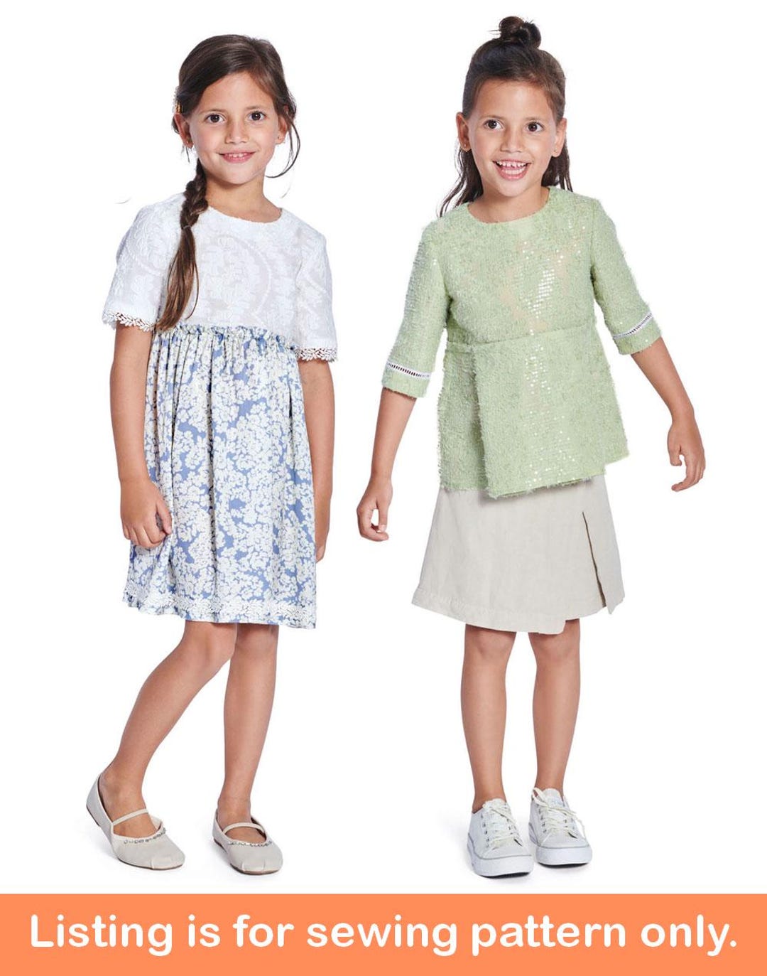 GIRLS SEWING PATTERN | Sew Spring Clothes Clothing | Dress Top Shirt ...