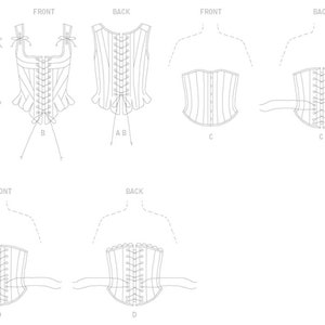 CORSET STAYS Sewing PATTERN | Sew Women Bodice Underwear | Size 6 8 10 ...