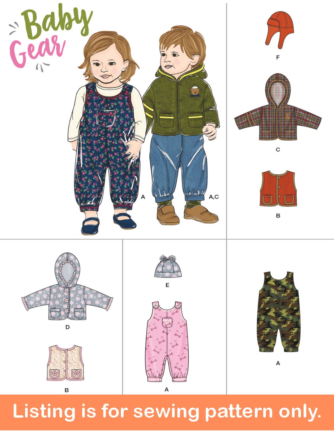 BABY SEWING PATTERN | Sew Boy Girl Clothes Infant Clothing | Overalls ...